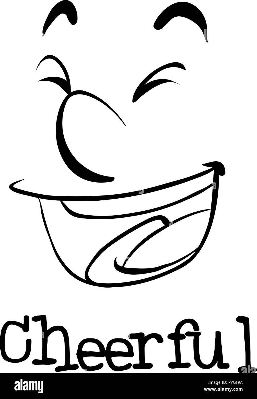 Expression wordcard with word cheerful illustration Stock Vector Image ...