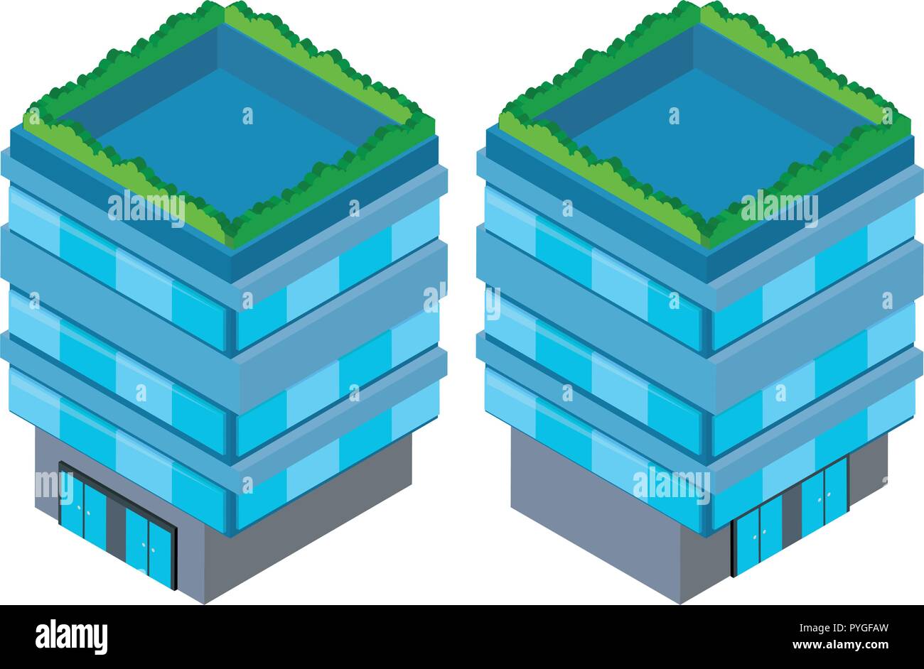 3D design for blue building illustration Stock Vector Image & Art - Alamy