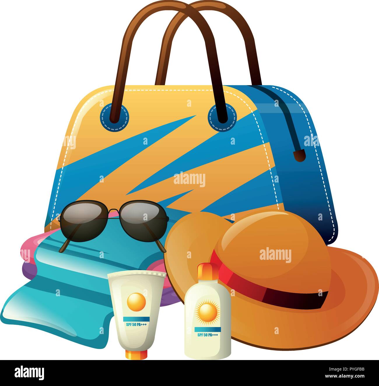 Sunscreen And Hat Clipart