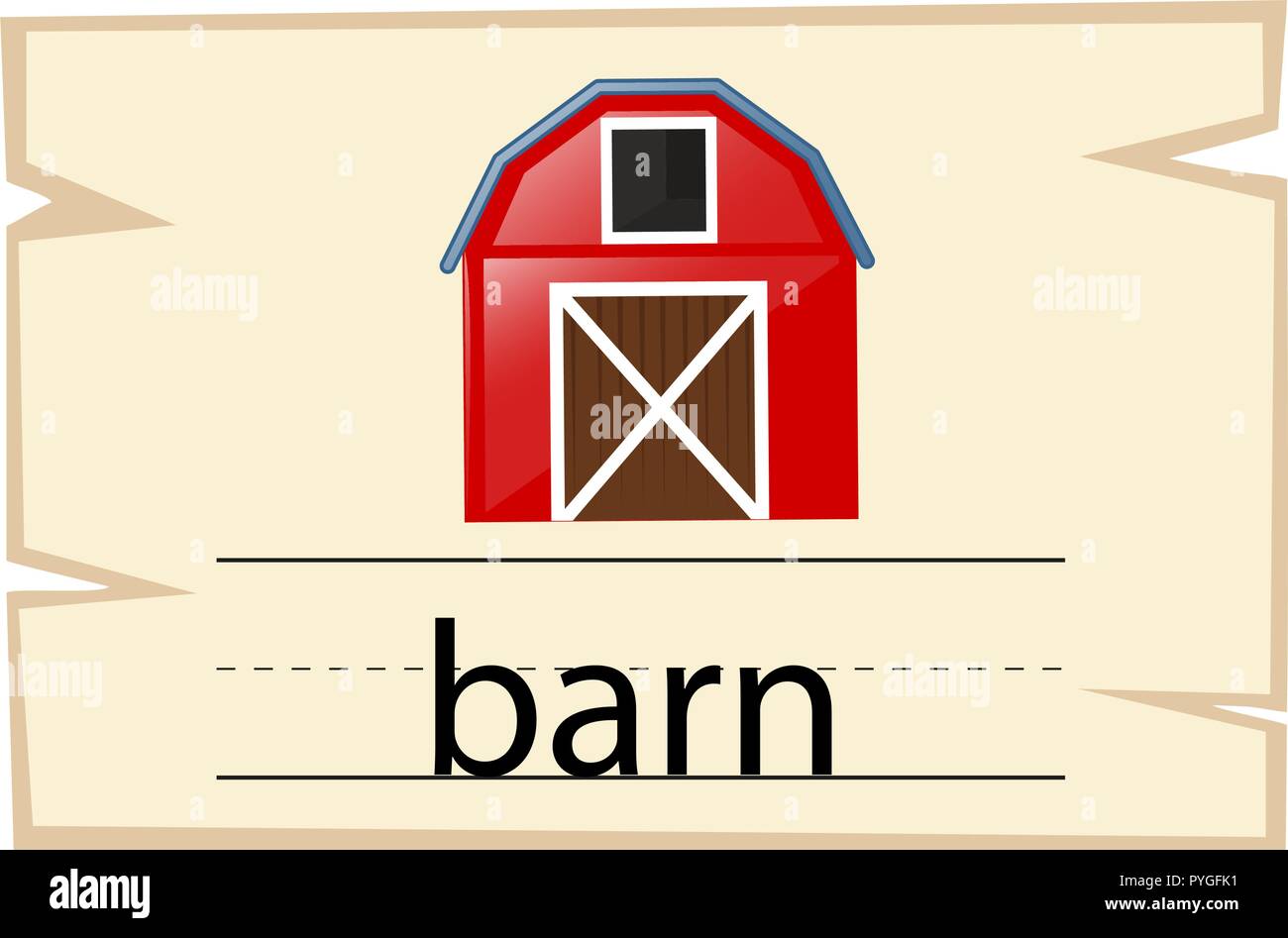 Wordcard design for word barn illustration Stock Vector Image & Art - Alamy