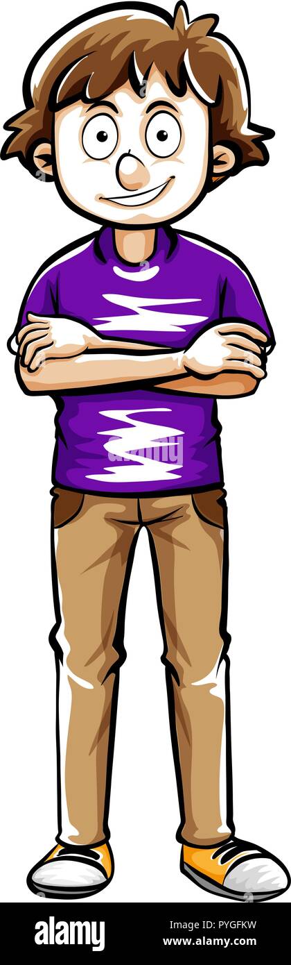Doodle human character for man standing illustration Stock Vector Image ...