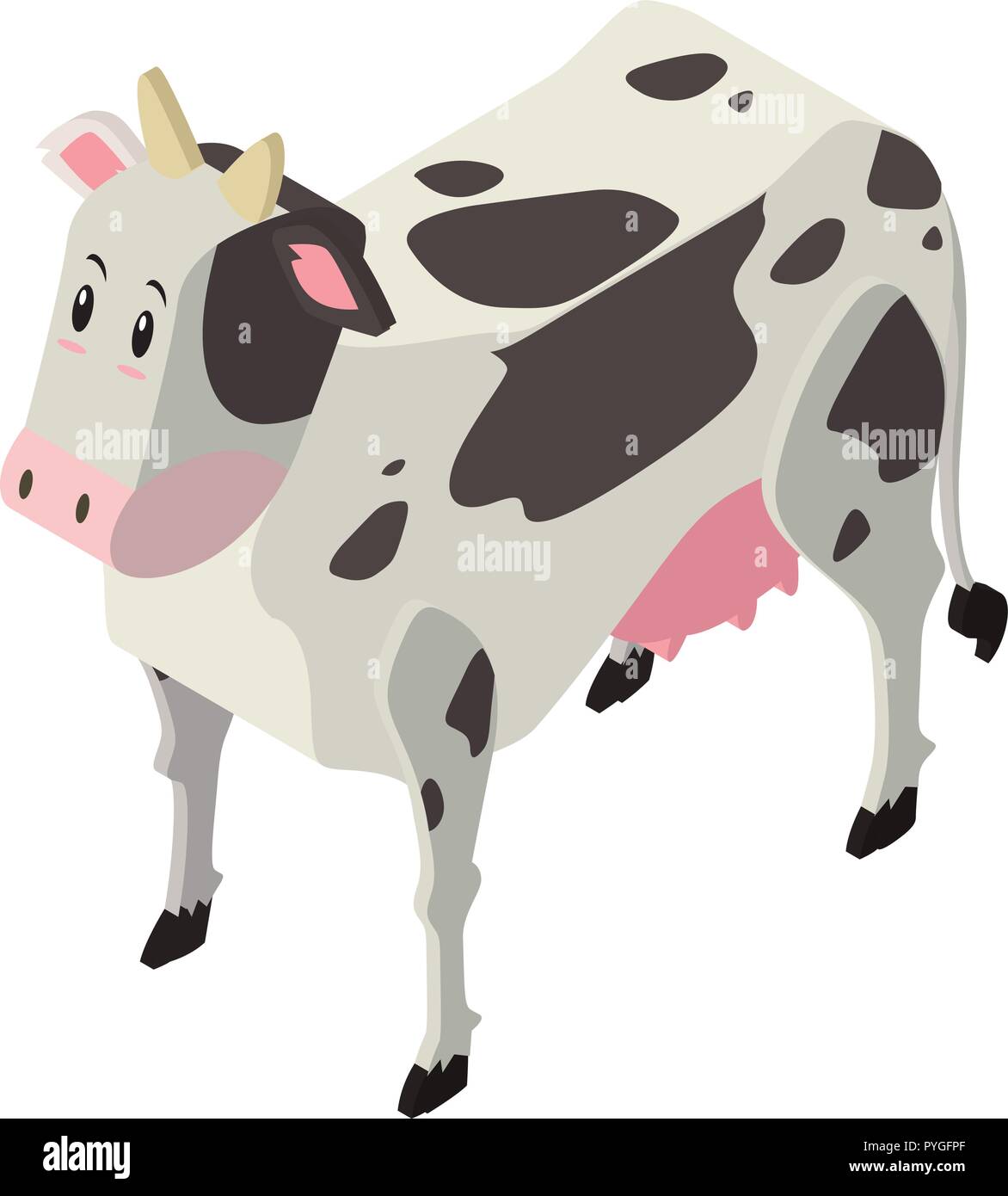 3D design for cow illustration Stock Vector Image & Art - Alamy