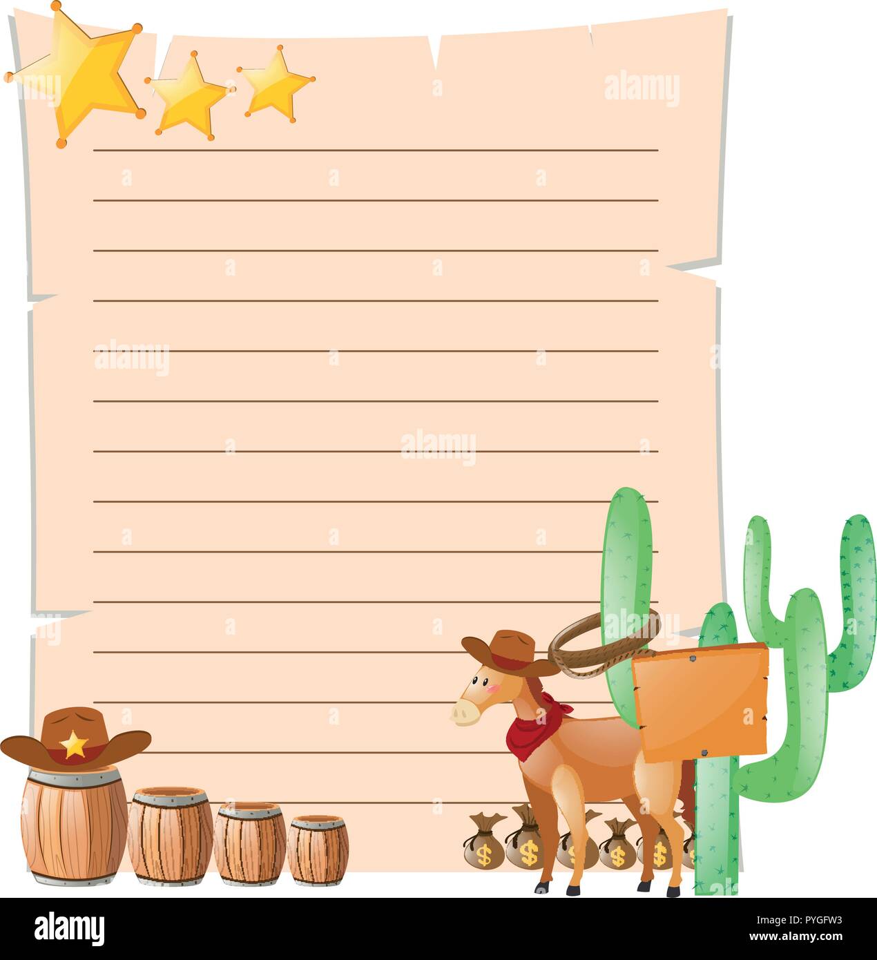 Cowboy western town cartoon hi-res stock photography and images - Alamy