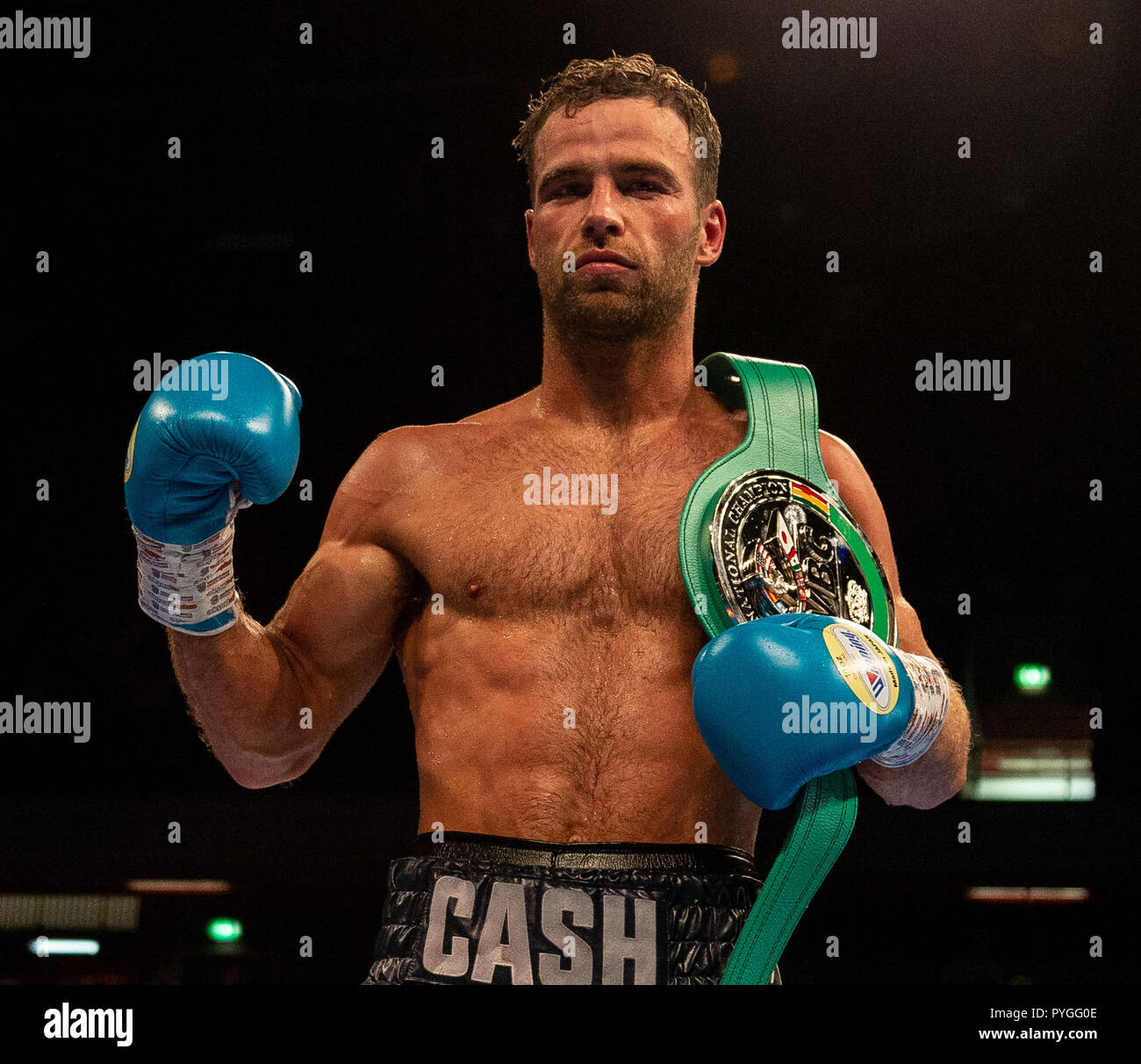 Felix Cash celebrates victory against Stephen Danyo in the WBC ...