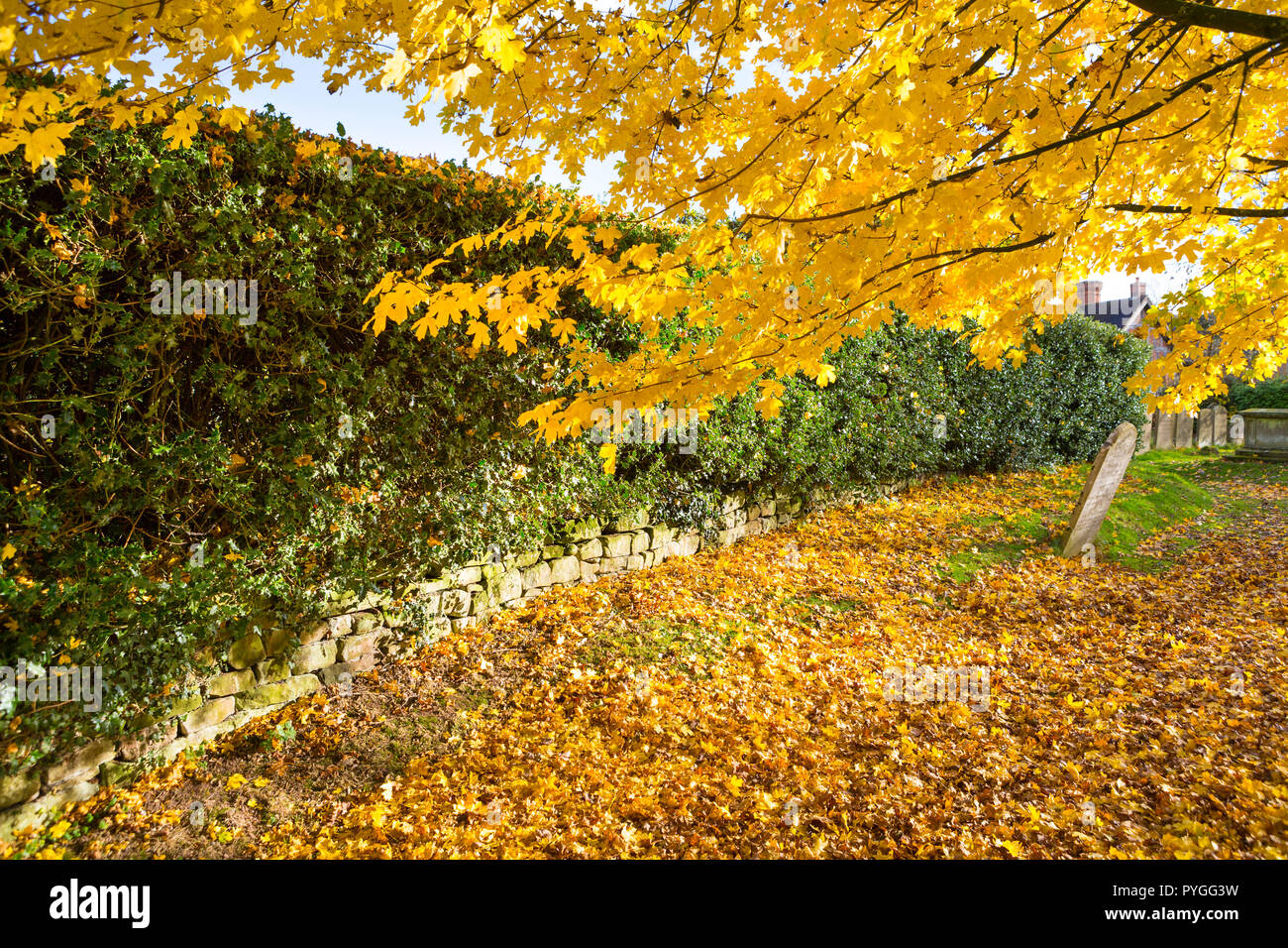 Traditional English cemetery in Meriden, West Midlands, England, UK ...