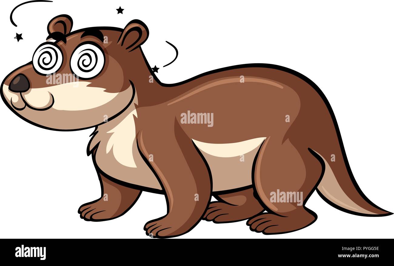 Beaver with dizzy face illustration Stock Vector Image & Art - Alamy