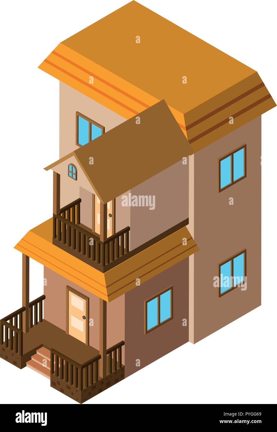 3D design for brown house illustration Stock Vector Image & Art - Alamy