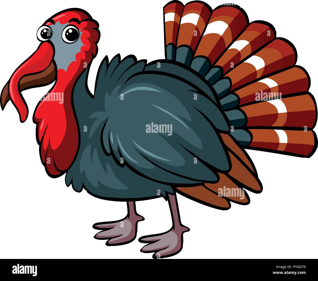 Wild turkey on white background illustration Stock Vector Image & Art ...