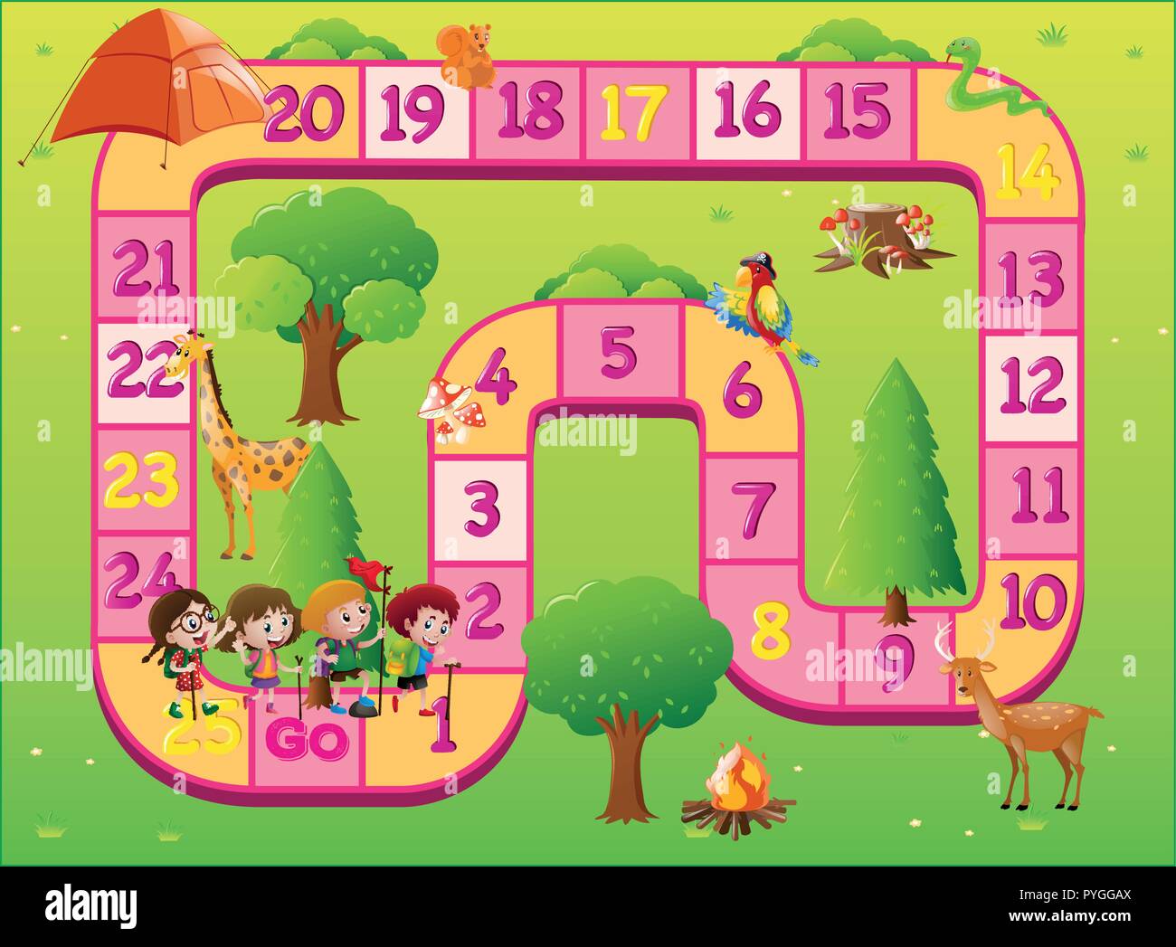 Kids game camping Stock Vector Images - Alamy