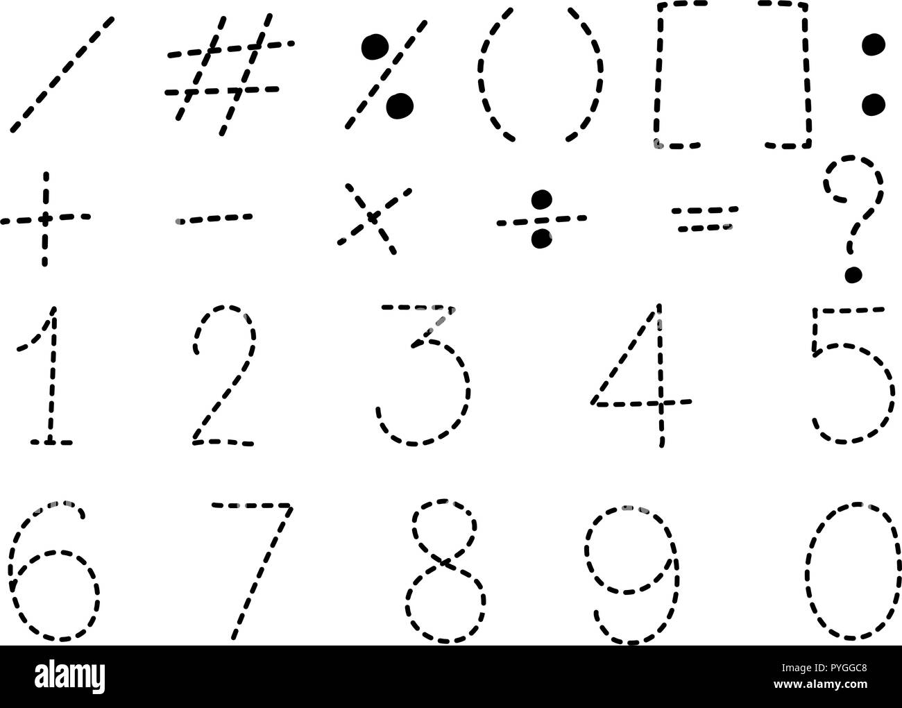 Number one to zero and math signs illustration Stock Vector Image & Art ...