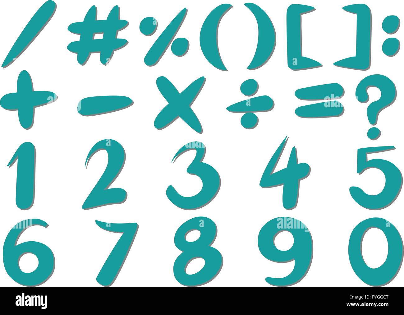 Numbers and signs in blue color illustration Stock Vector Image & Art ...