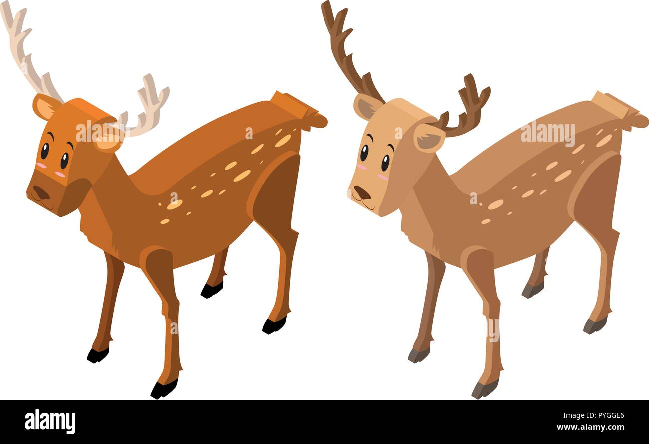 3D design for two deers illustration Stock Vector Image & Art - Alamy
