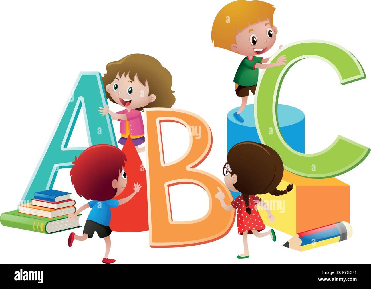 Phonics child Stock Vector Images - Alamy