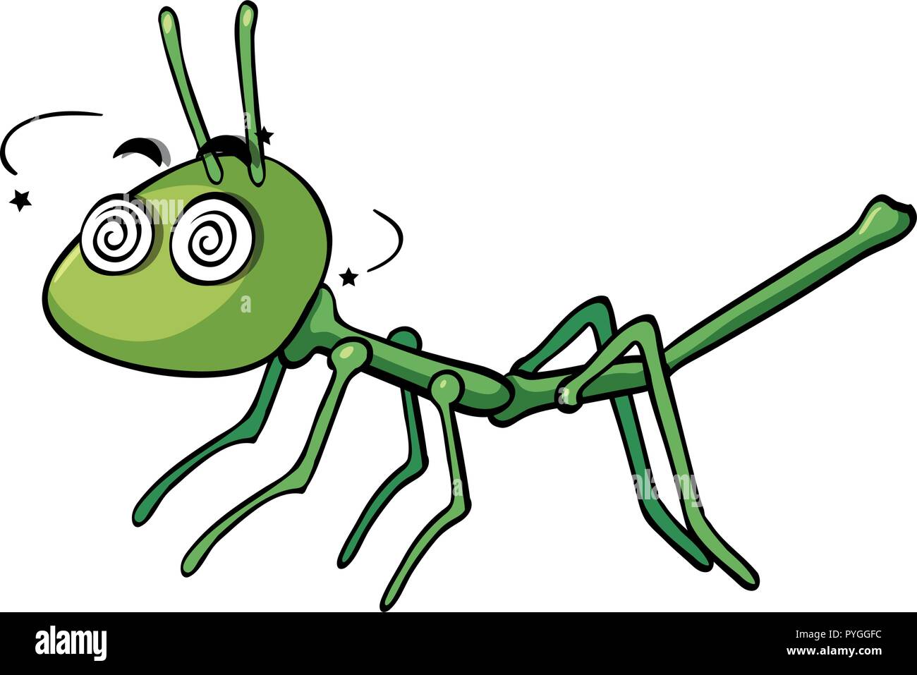 Stick insect with dizzy face illustration Stock Vector Image & Art - Alamy
