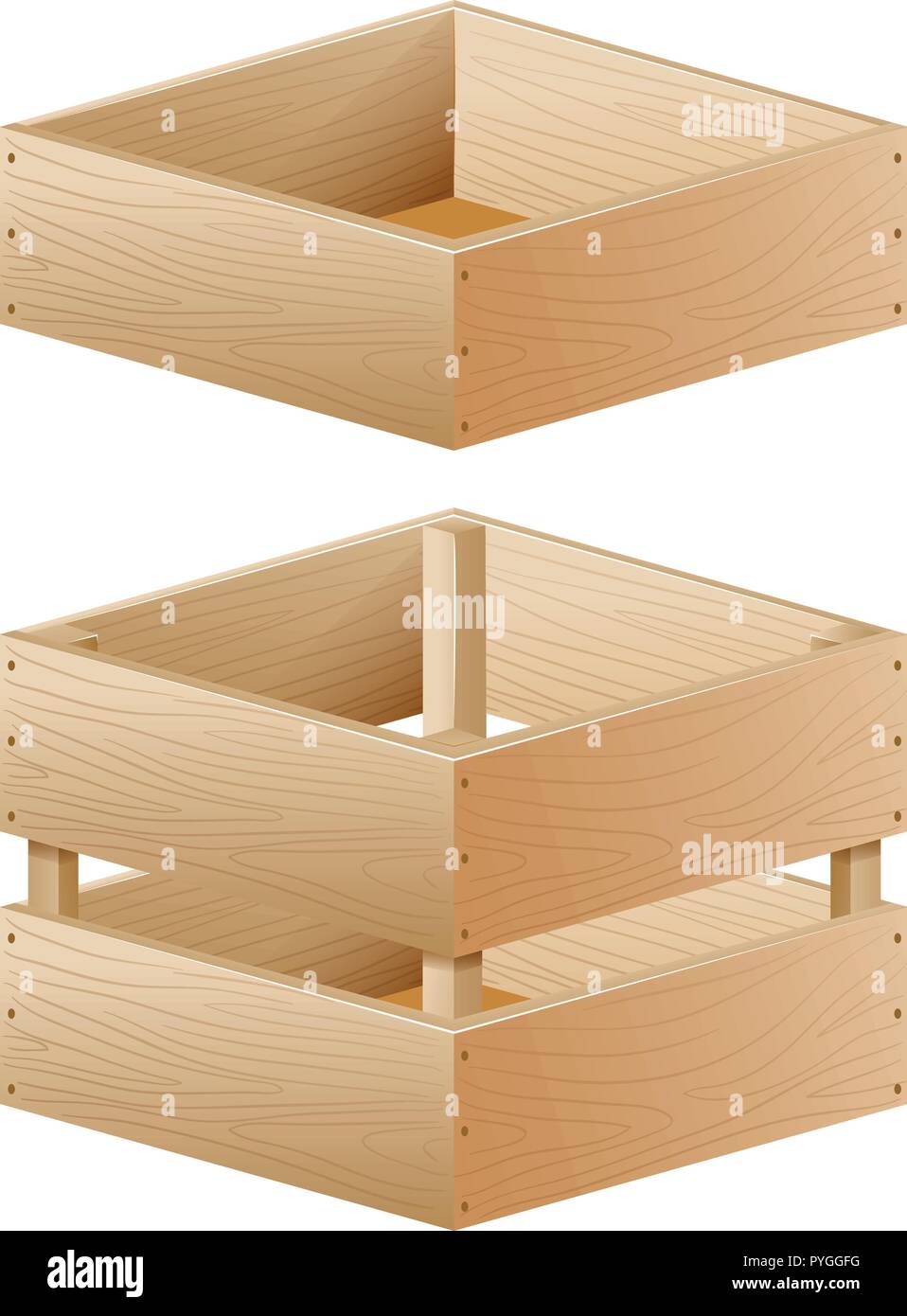 Two designs of wooden boxes illustration Stock Vector Image & Art - Alamy