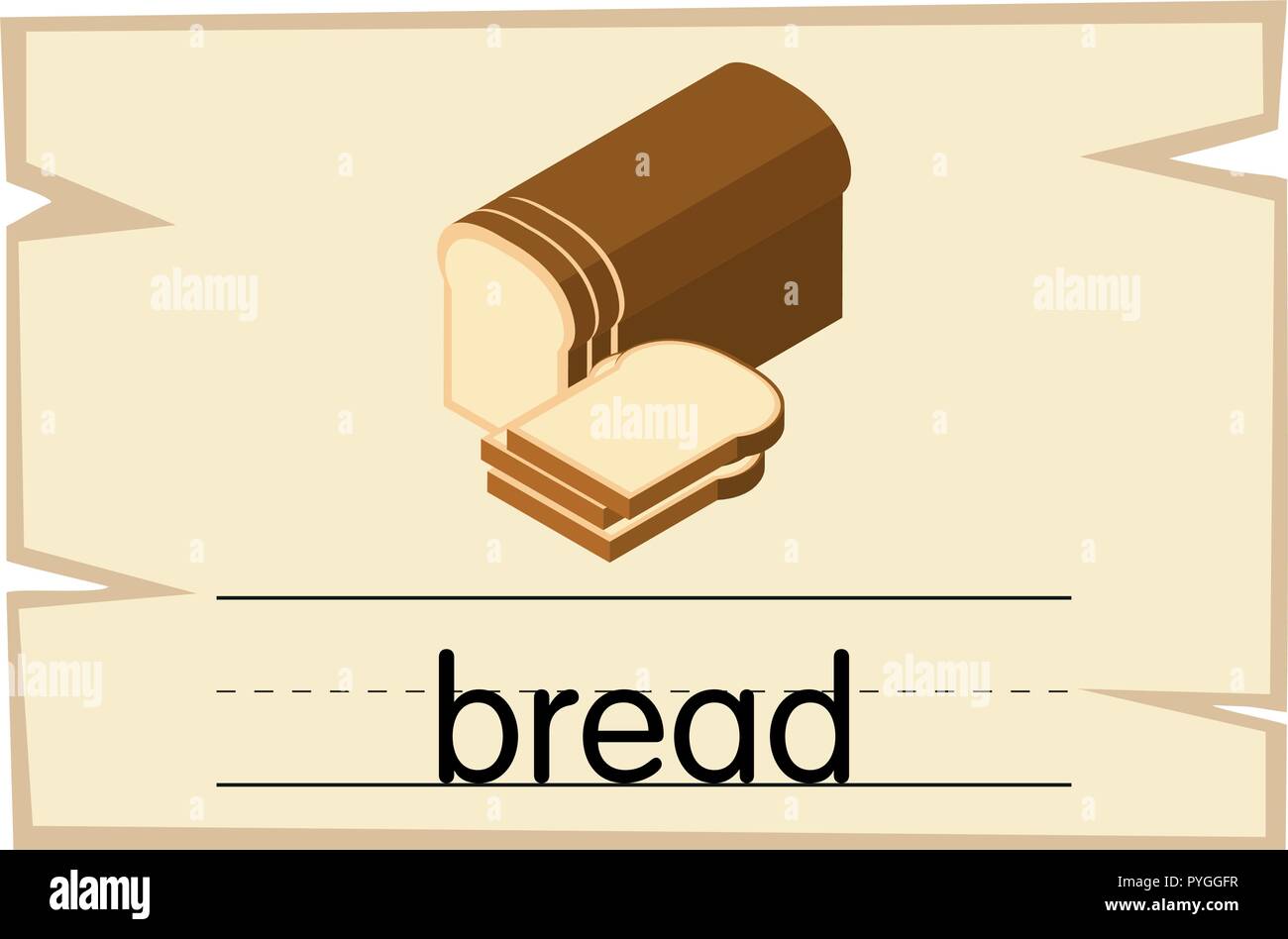 Wordcard template for word bread illustration Stock Vector Image & Art ...
