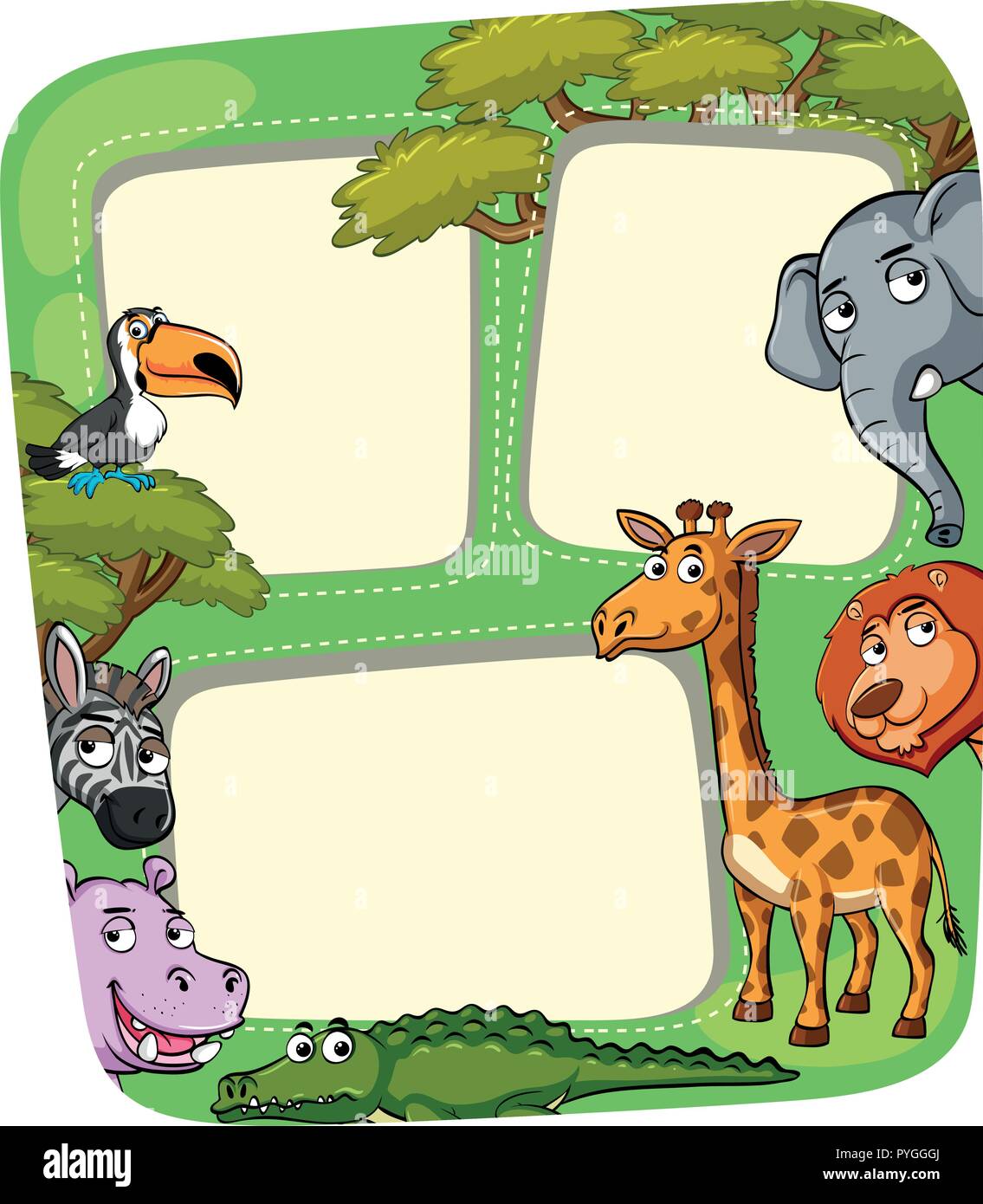 Border Design Giraffe Illustration High Resolution Stock Photography ...
