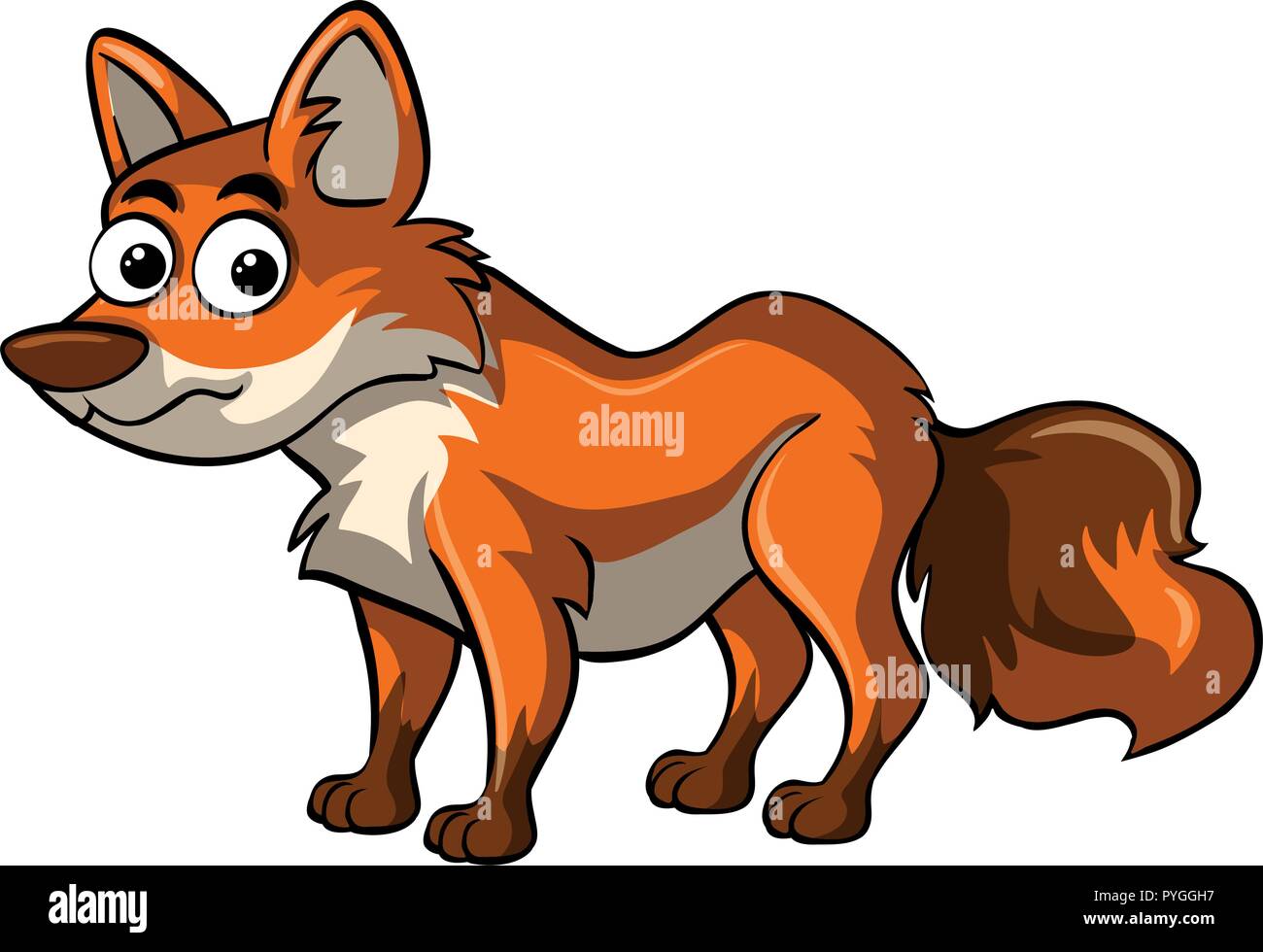 red fox on white background illustration Stock Vector Image & Art - Alamy