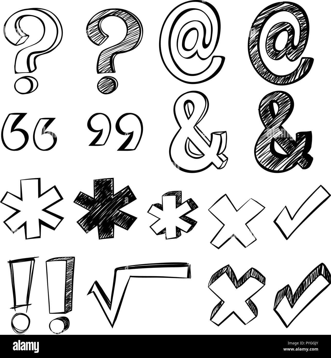 Doodle arts for different signs illustration Stock Vector Image & Art ...