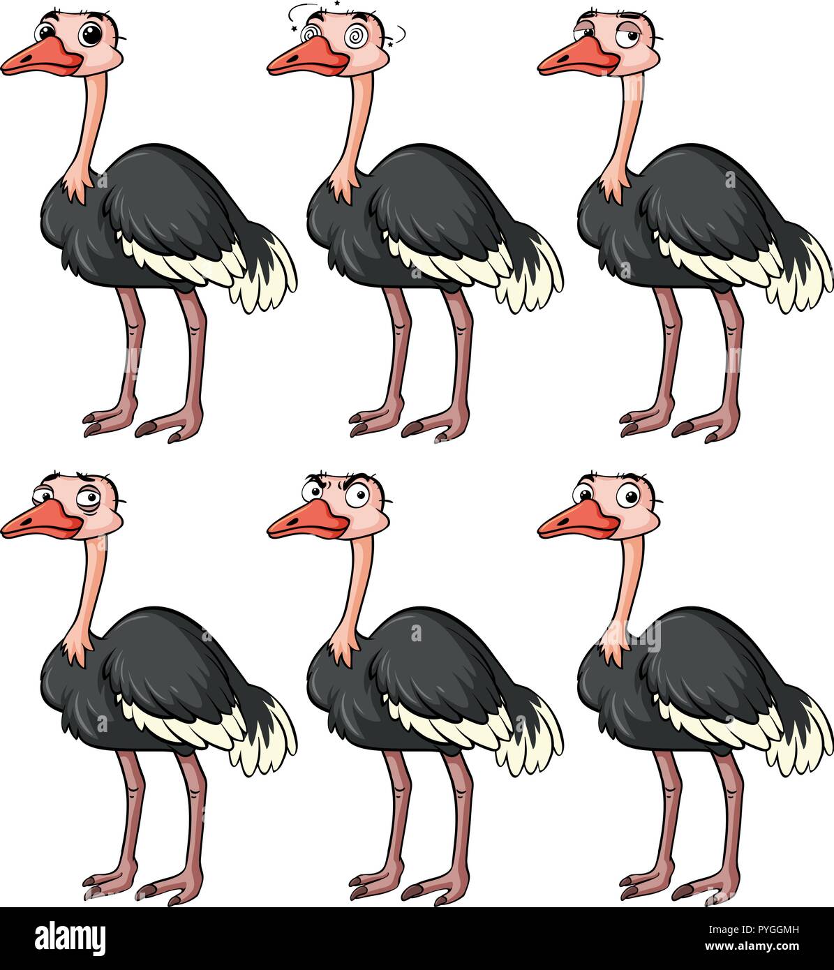 Angry ostrich Stock Vector Images - Alamy