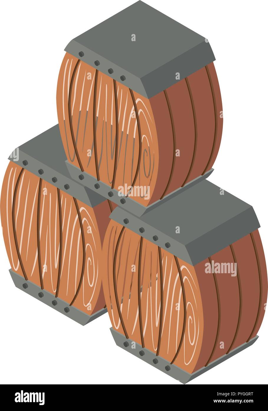 Three wooden barrels in 3D design illustration Stock Vector Image & Art ...