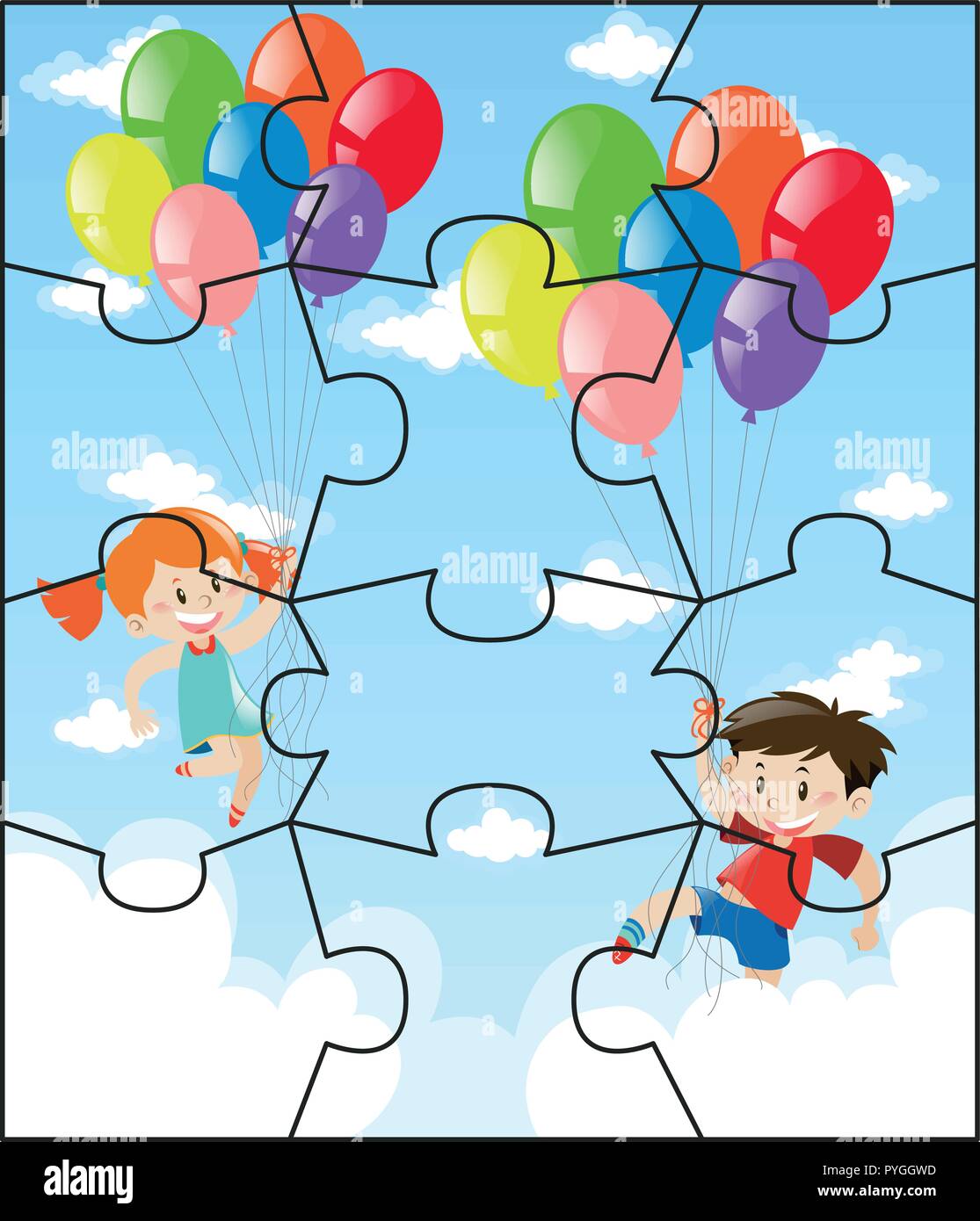 Jigsaw puzzle clip art cartoon hi-res stock photography and images - Alamy