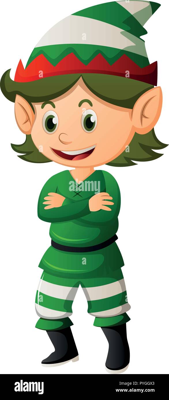 Green and white elf outfit Stock Vector Images - Alamy