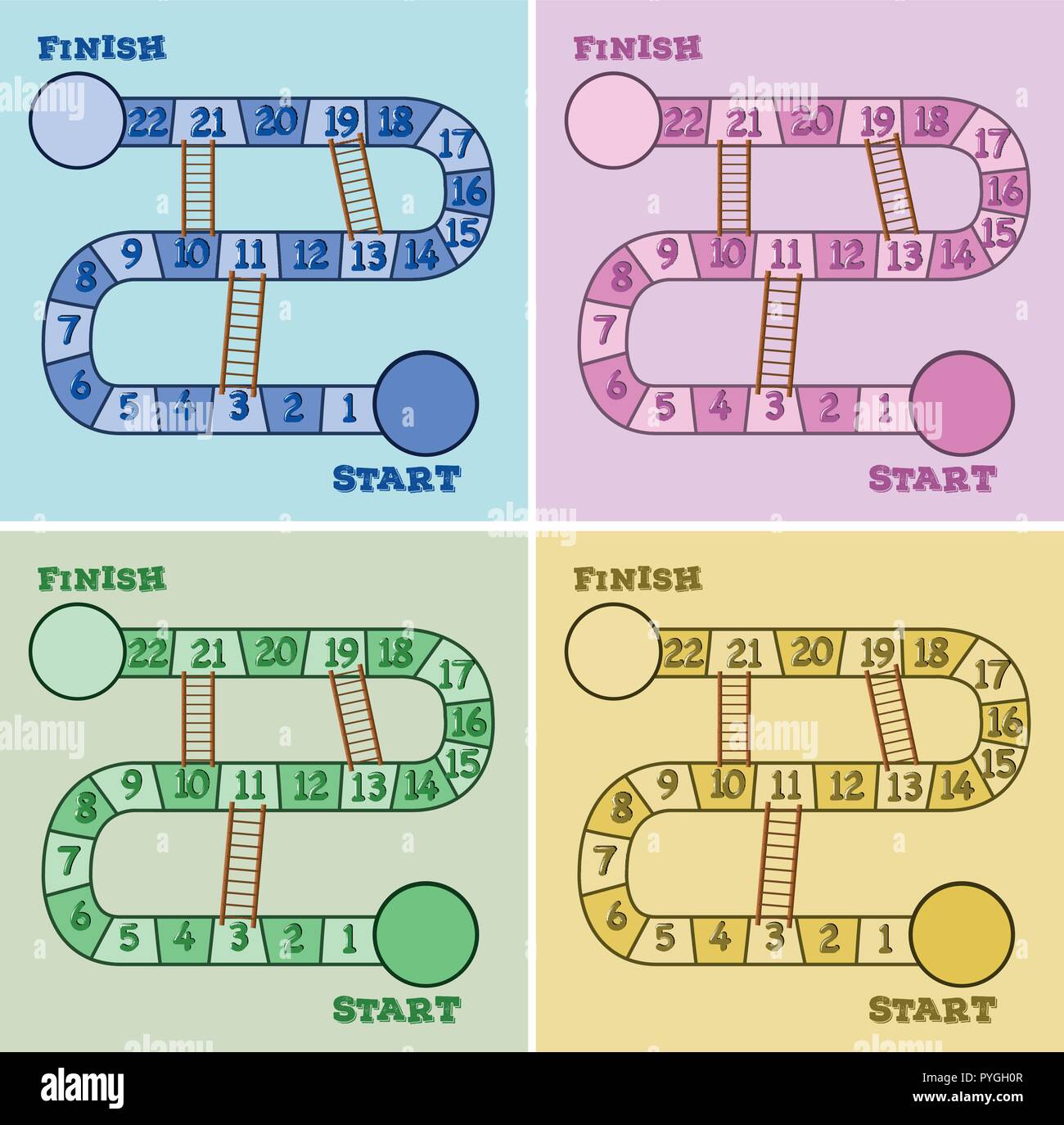Boardgame template in four colors illustration Stock Vector Image & Art ...