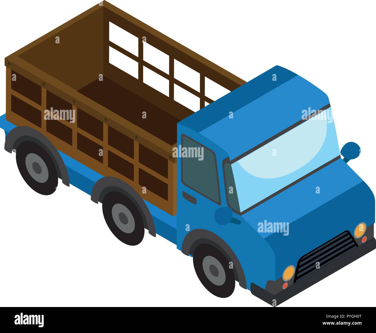 Simple isometric truck on white illustration Stock Vector Image & Art ...