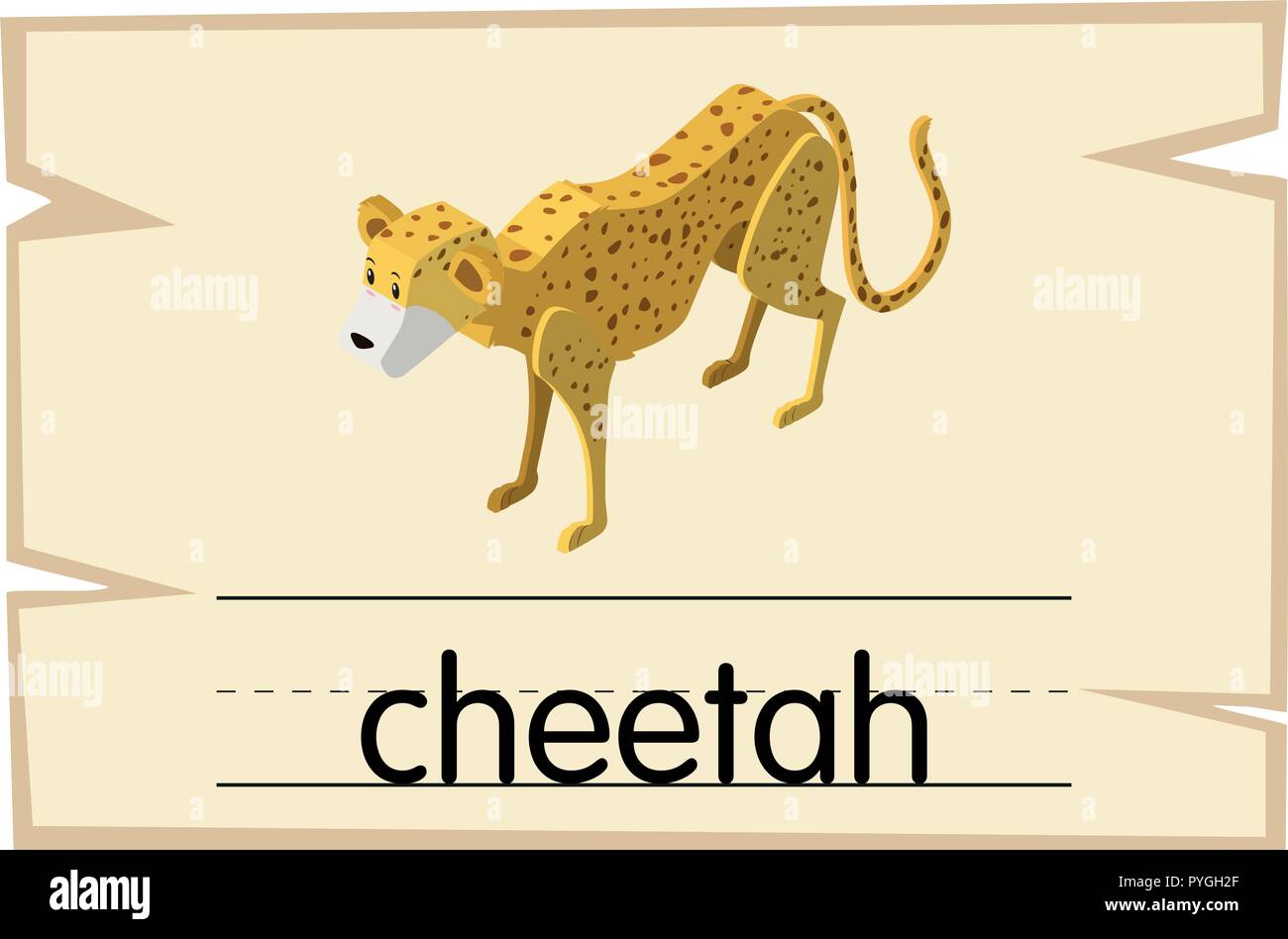 Wordcard template for word cheetah illustration Stock Vector Image ...