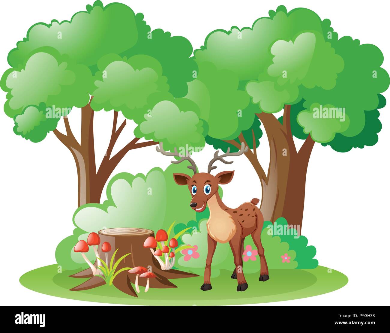 Little fawn in the forest illustration Stock Vector Image & Art - Alamy