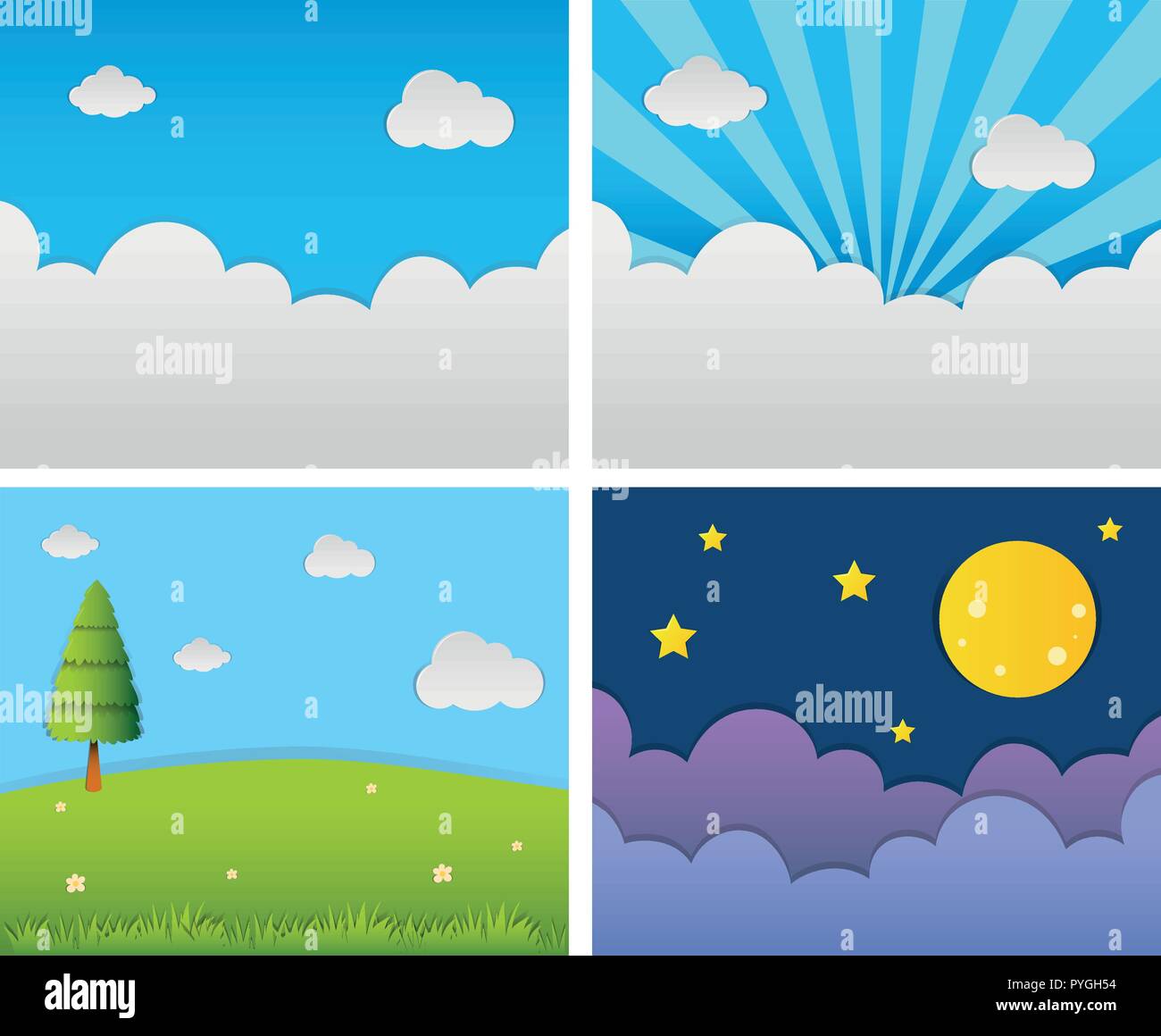 Four different background scenes illustration Stock Vector Image & Art ...