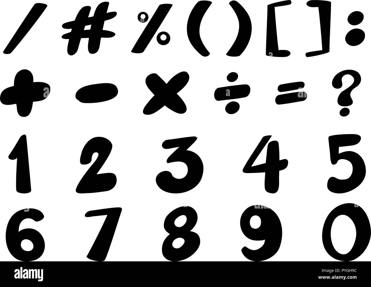 Numbers and signs in black color illustration Stock Vector Image & Art ...