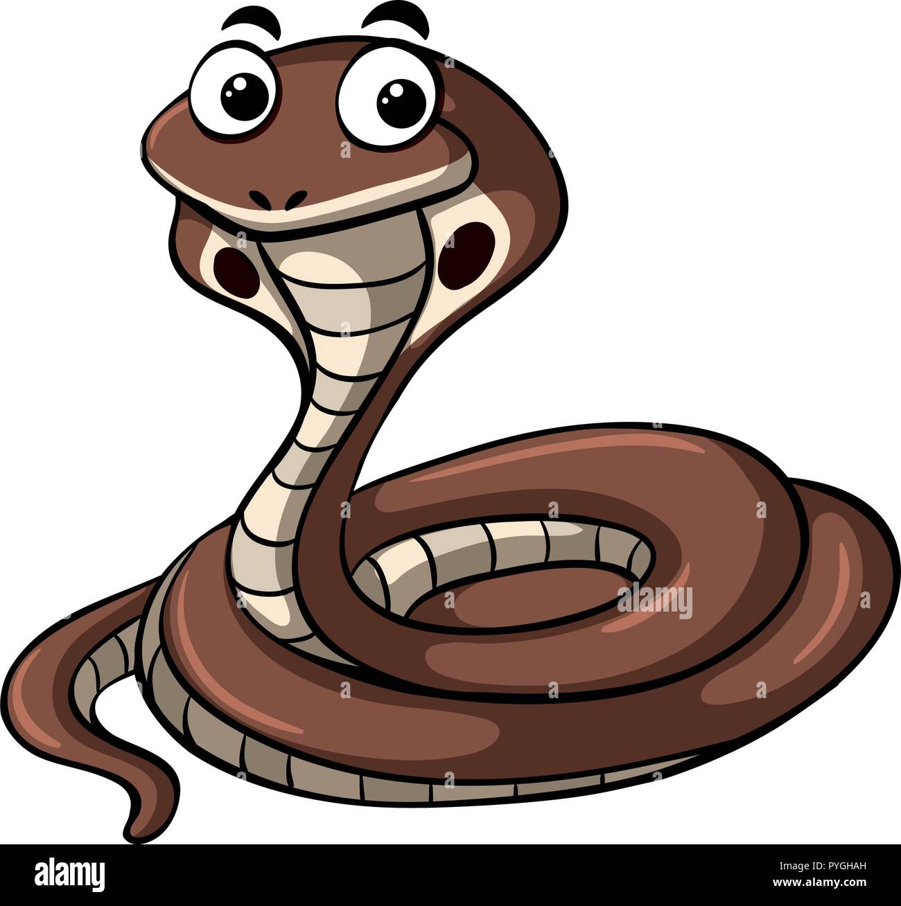 Brown cobra on white background illustration Stock Vector Image & Art ...