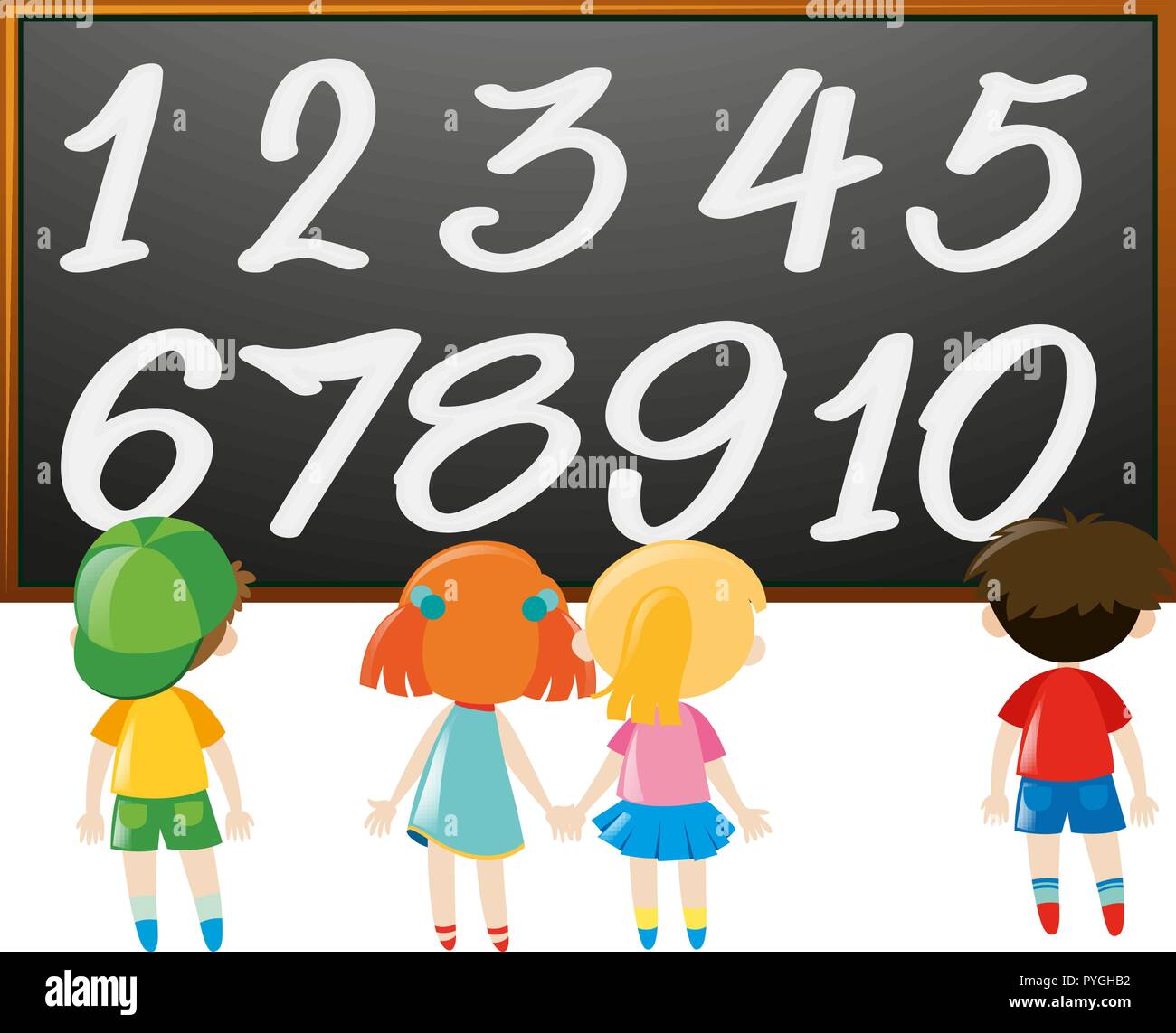 Counting number with boys and girls illustration Stock Vector Image ...