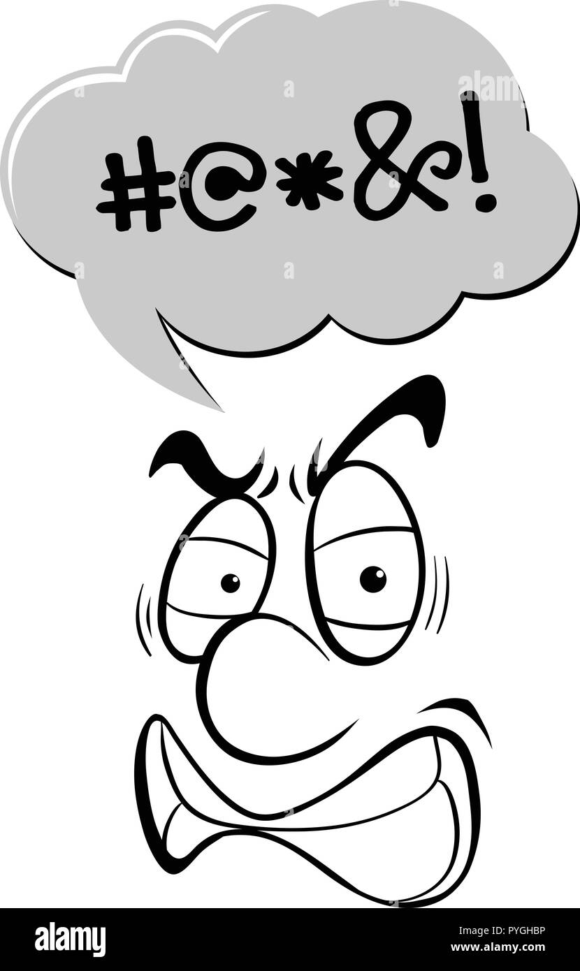 Angry face with expressions illustration Stock Vector Image & Art - Alamy