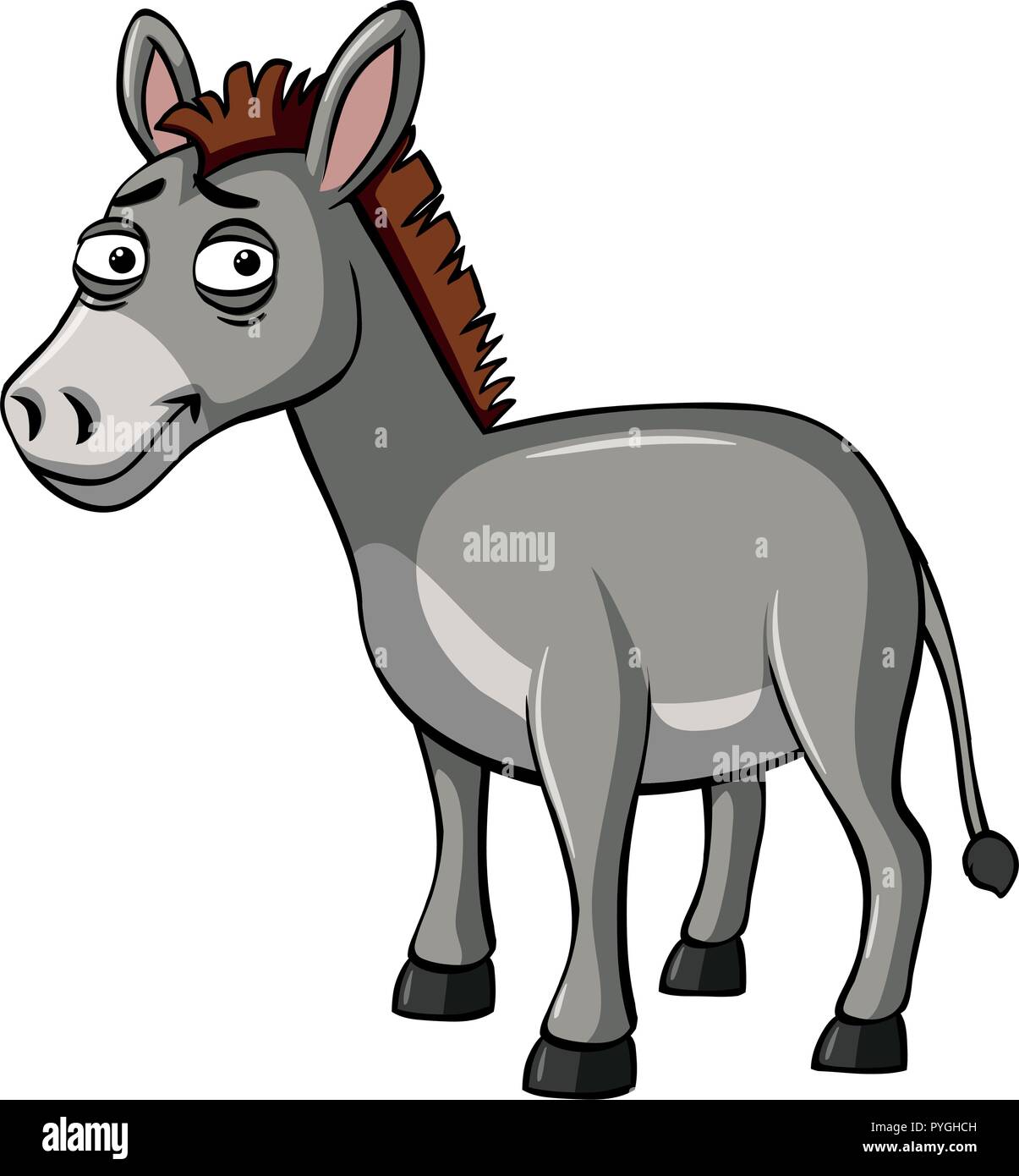 Gray donkey with sad face illustration Stock Vector Image & Art - Alamy