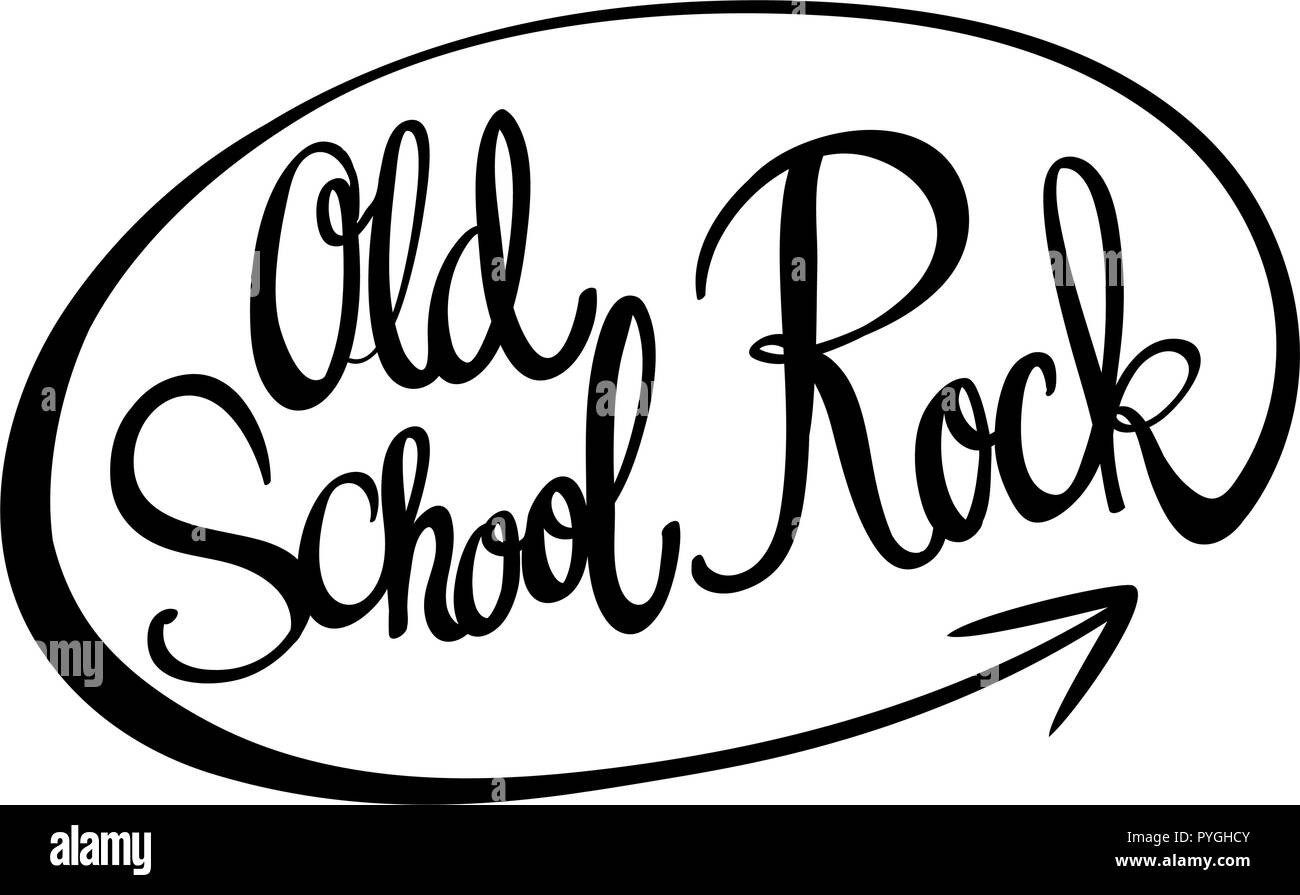 English phrase for old school rock illustration Stock Vector Image ...