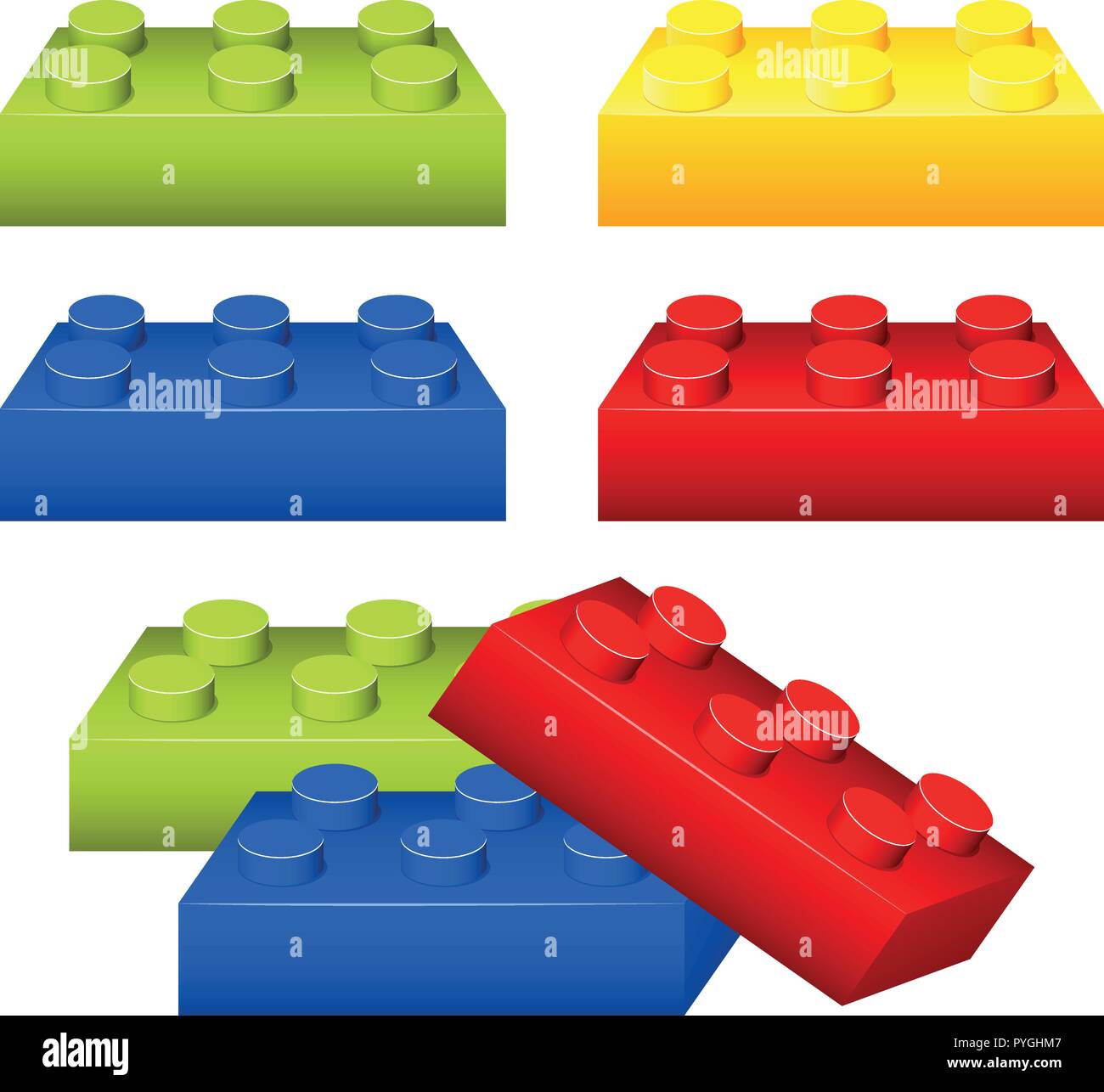 Toy brick pieces in many colors illustration Stock Vector Image & Art ...