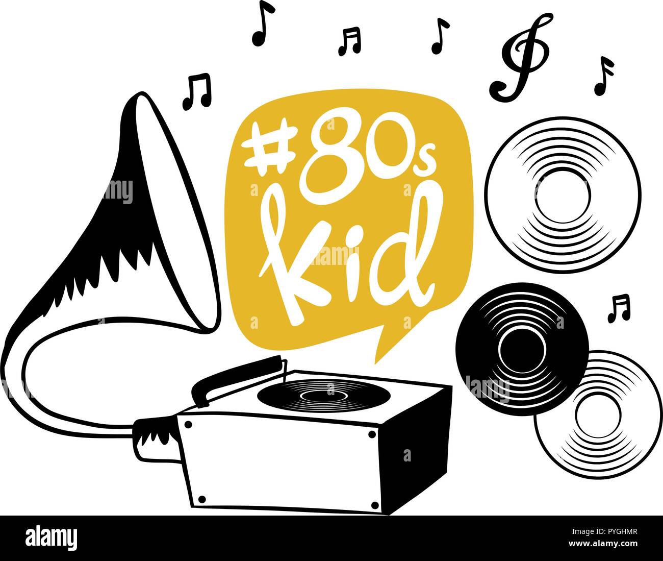 Word expression for 80s kid illustration Stock Vector Image & Art - Alamy