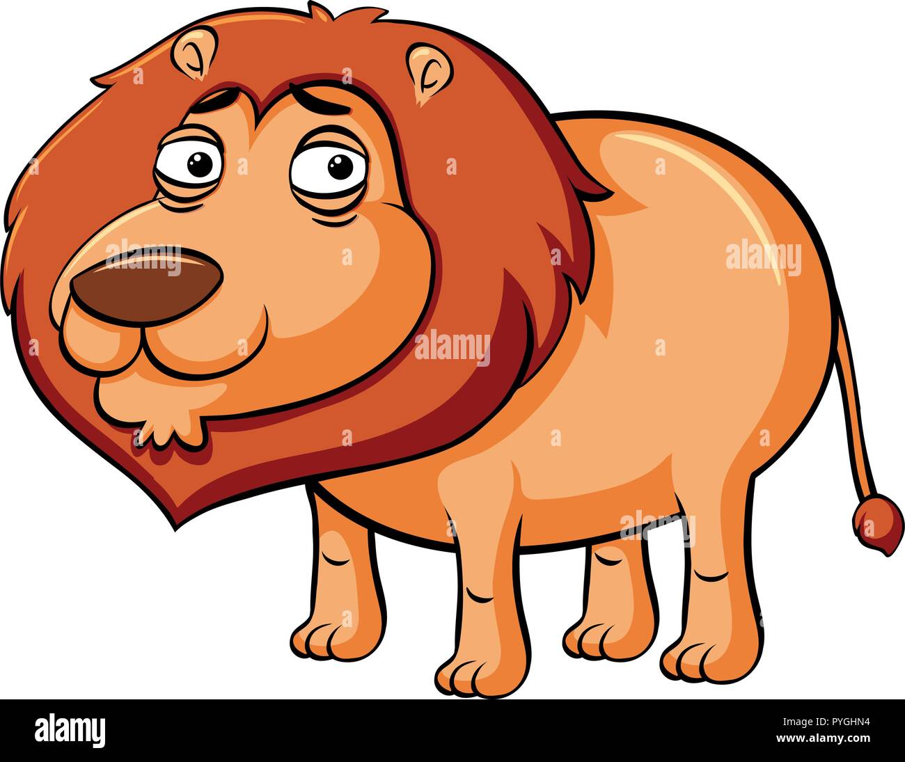 Sad lion on white background illustration Stock Vector Image & Art - Alamy