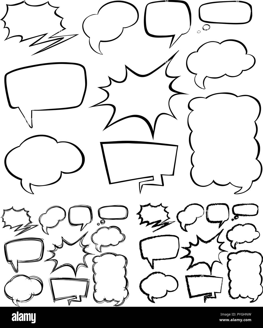 Different shape of speech bubbles illustration Stock Vector Image & Art ...