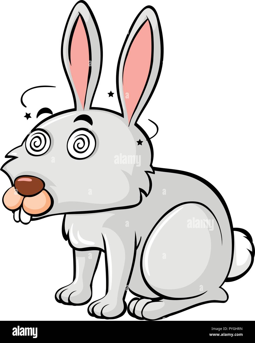 Rabbit with dizzy face illustration Stock Vector Image & Art - Alamy