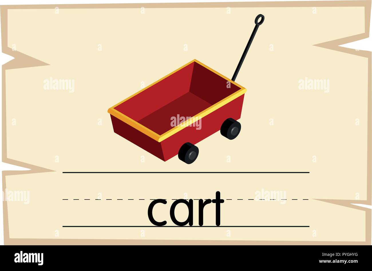 Wordcard template for red cart illustration Stock Vector Image & Art ...
