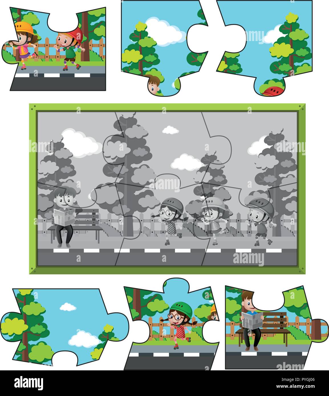 Puzzle park Stock Vector Images - Alamy