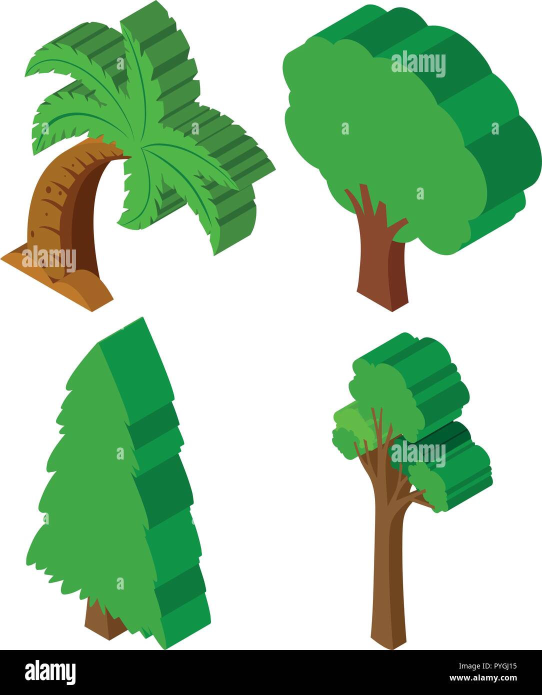 3D design for different types of trees illustration Stock Vector Image ...
