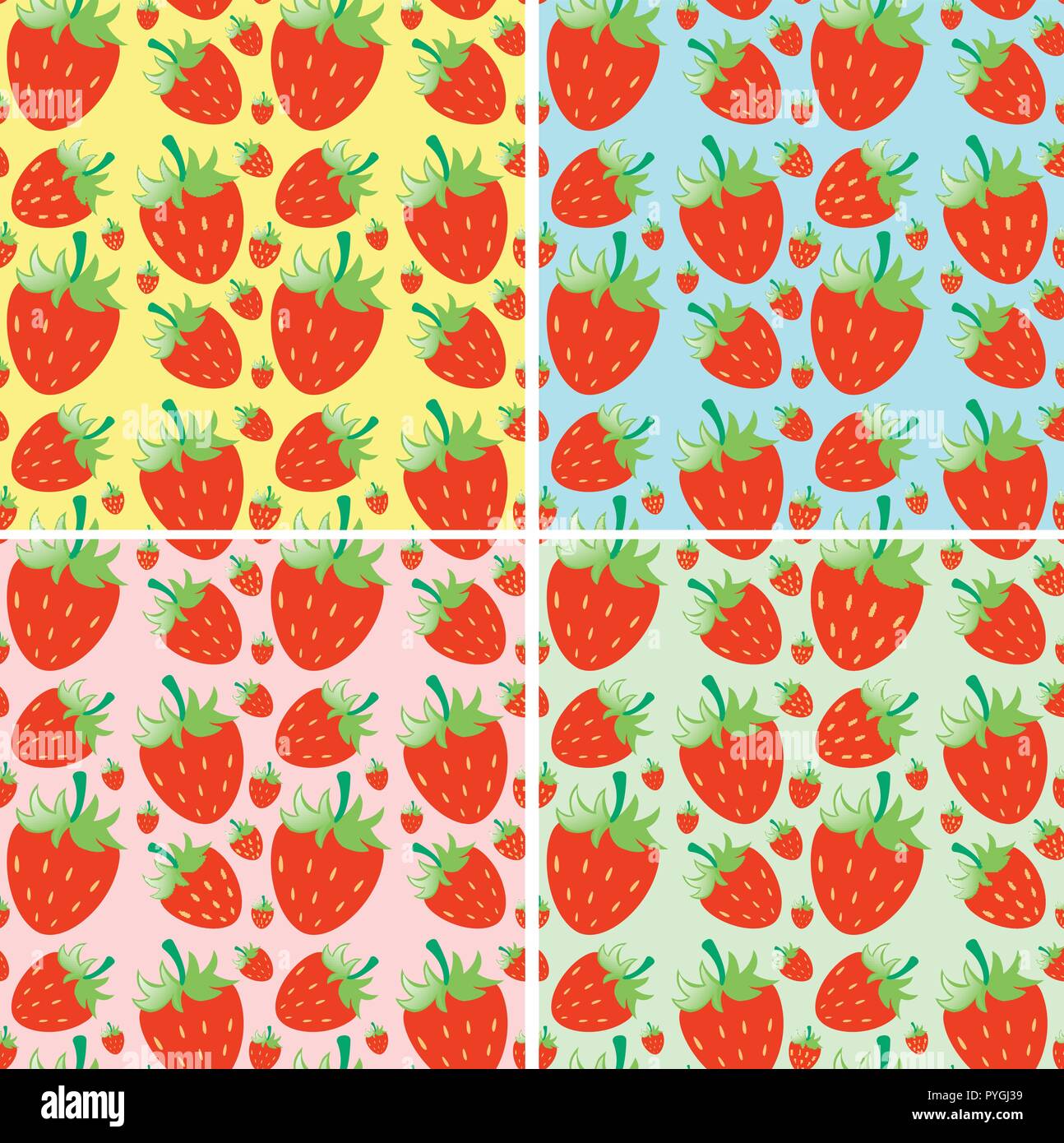 Seamless background design with fresh strawberry illustration Stock ...