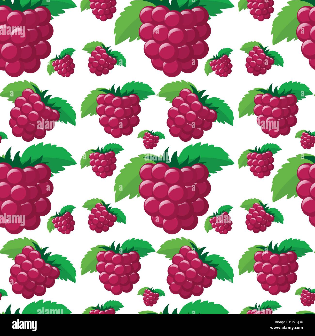 Seamless background with fresh raspberries illustration Stock Vector ...