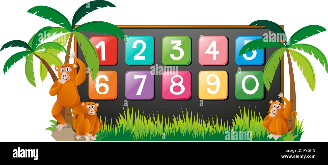 Seven monkeys Stock Vector Images - Alamy