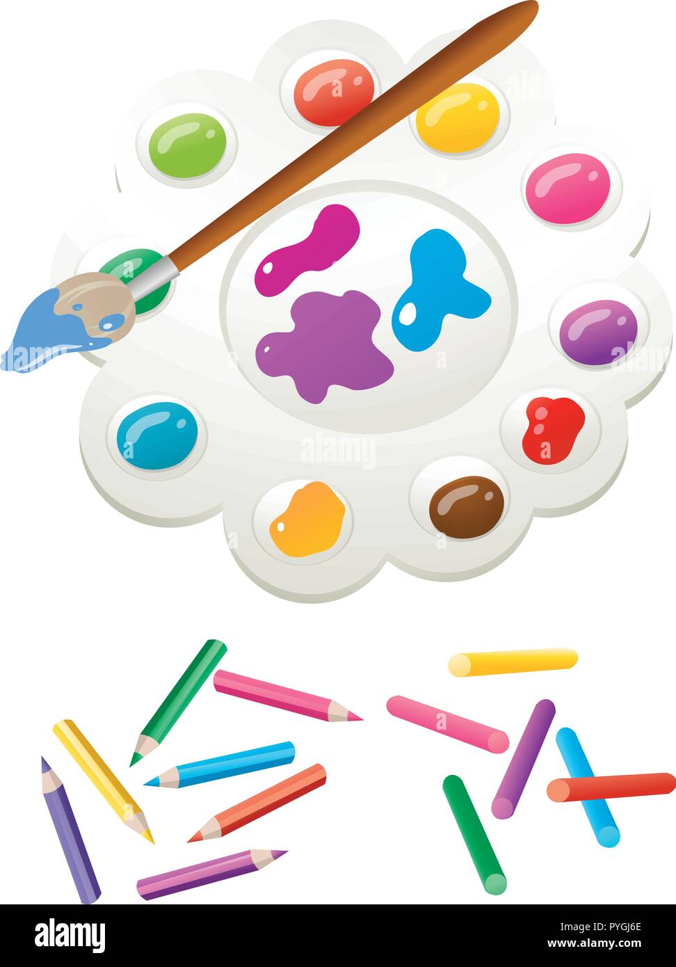 Painting set in different colours illustration Stock Vector Image & Art ...